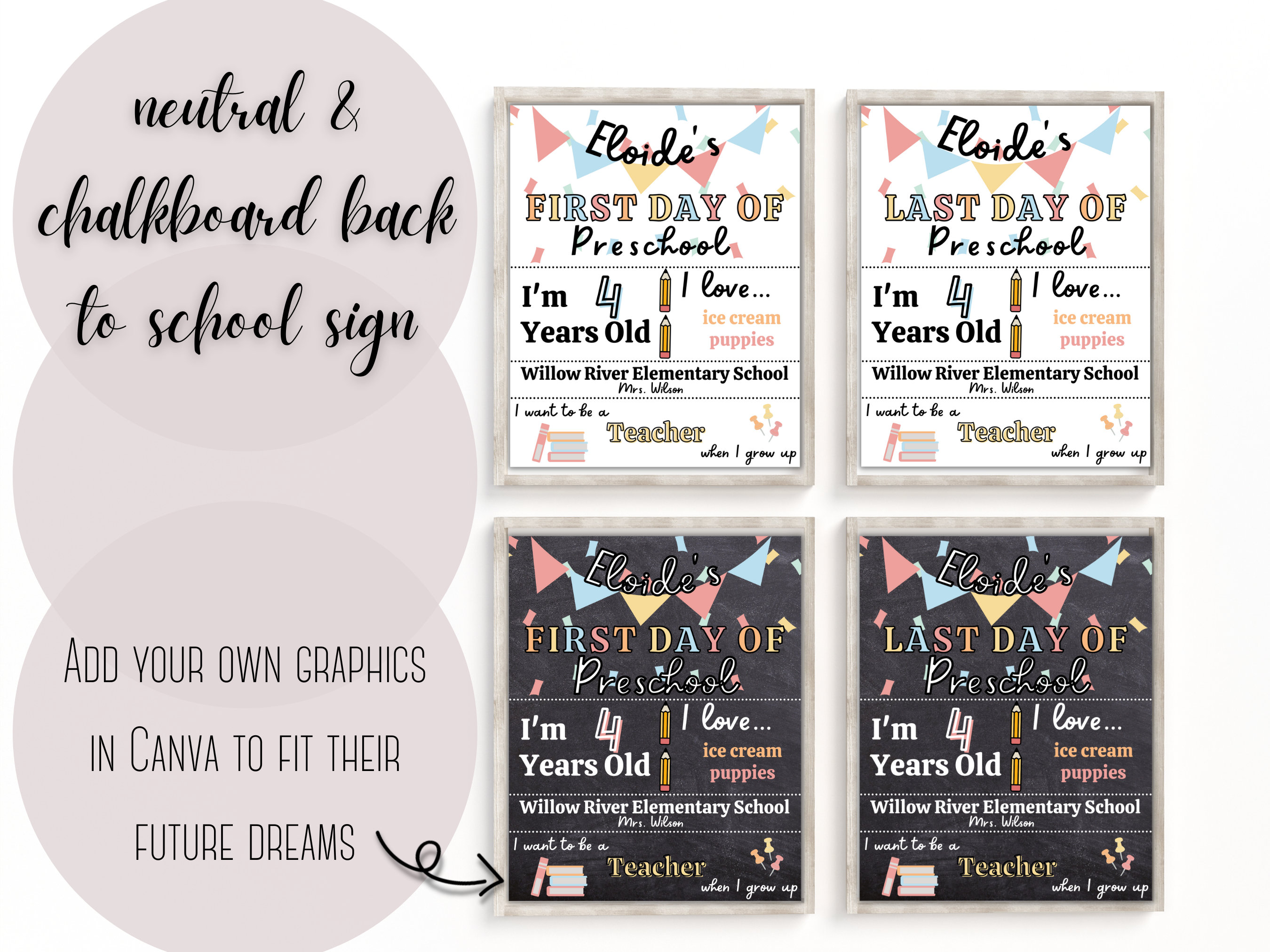 EDITABLE First Day\last Day of School Sign | Personalized School Sign ...