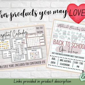Meet the Teacher Boho Green | Classroom Label | Back to School Flyer ...