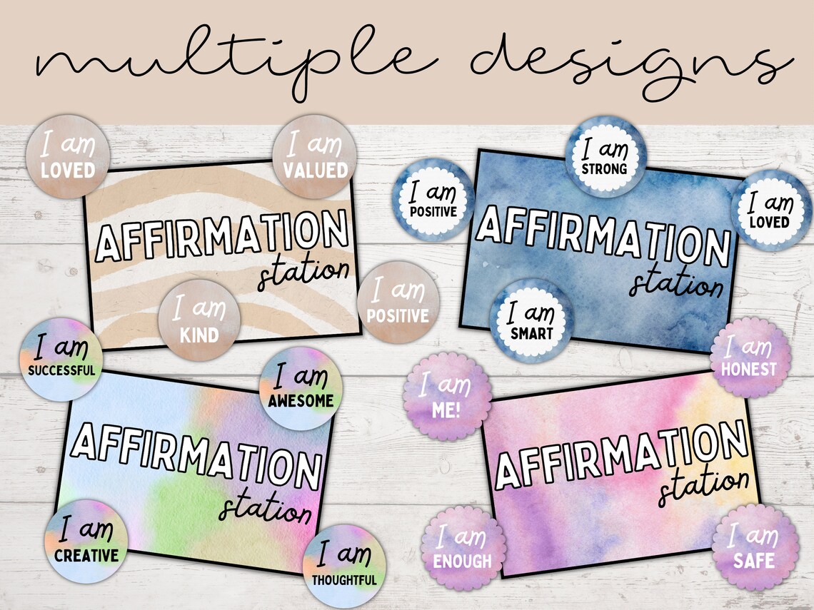 Affirmation Station | Class Mirror Display | Watercolor Classroom ...