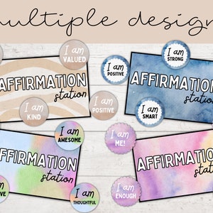 Affirmation Station | Class Mirror Display | Watercolor Classroom ...