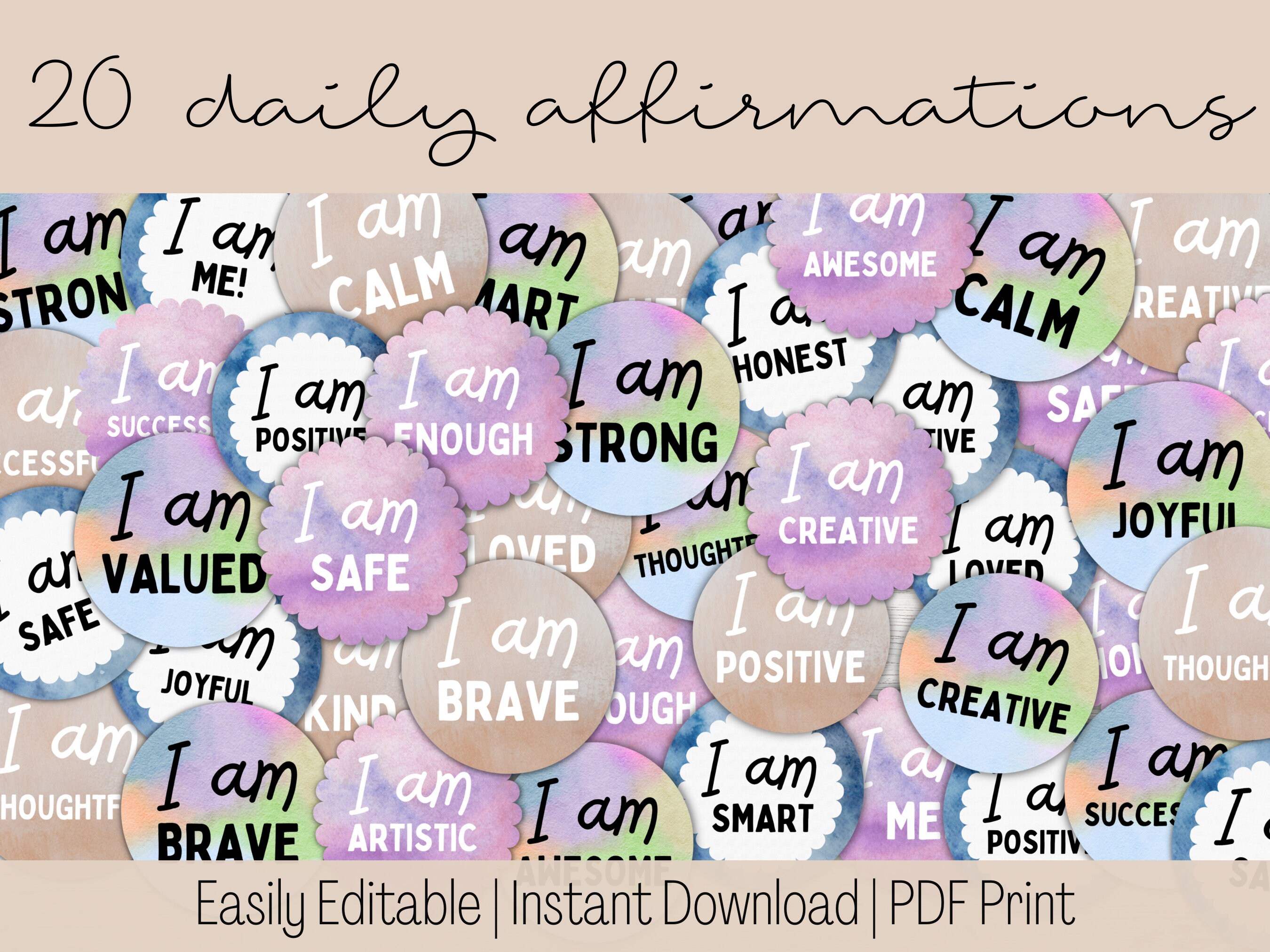 Affirmation Station | Class Mirror Display | Watercolor Classroom ...
