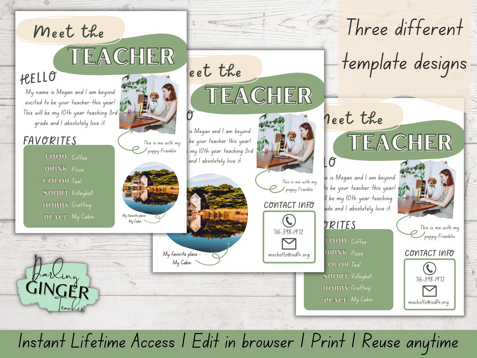 Meet the Teacher Boho Green | Classroom Label | Back to School Flyer ...