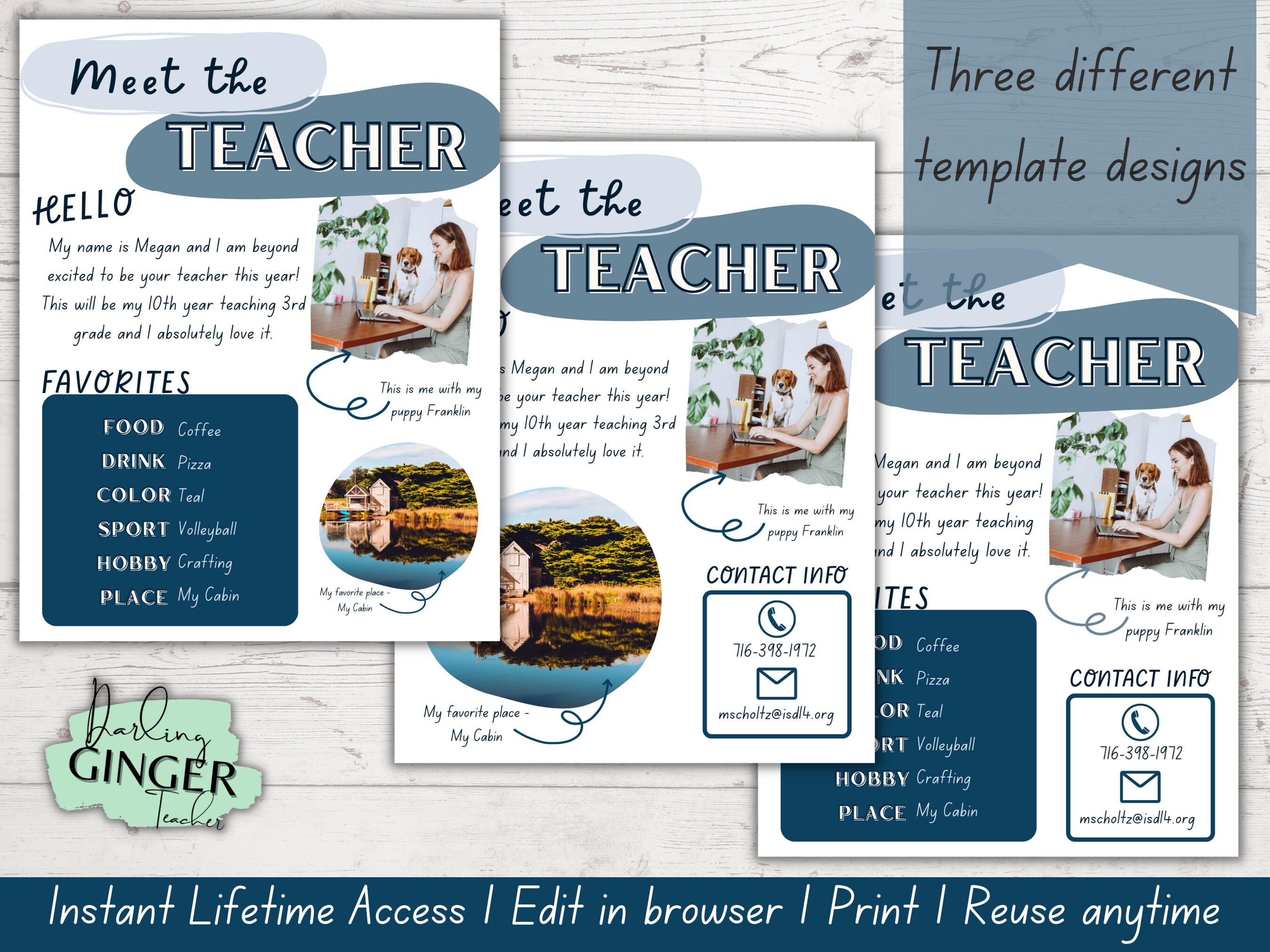 Meet the Teacher Boho Blue | Classroom Label | Back to School Flyer ...