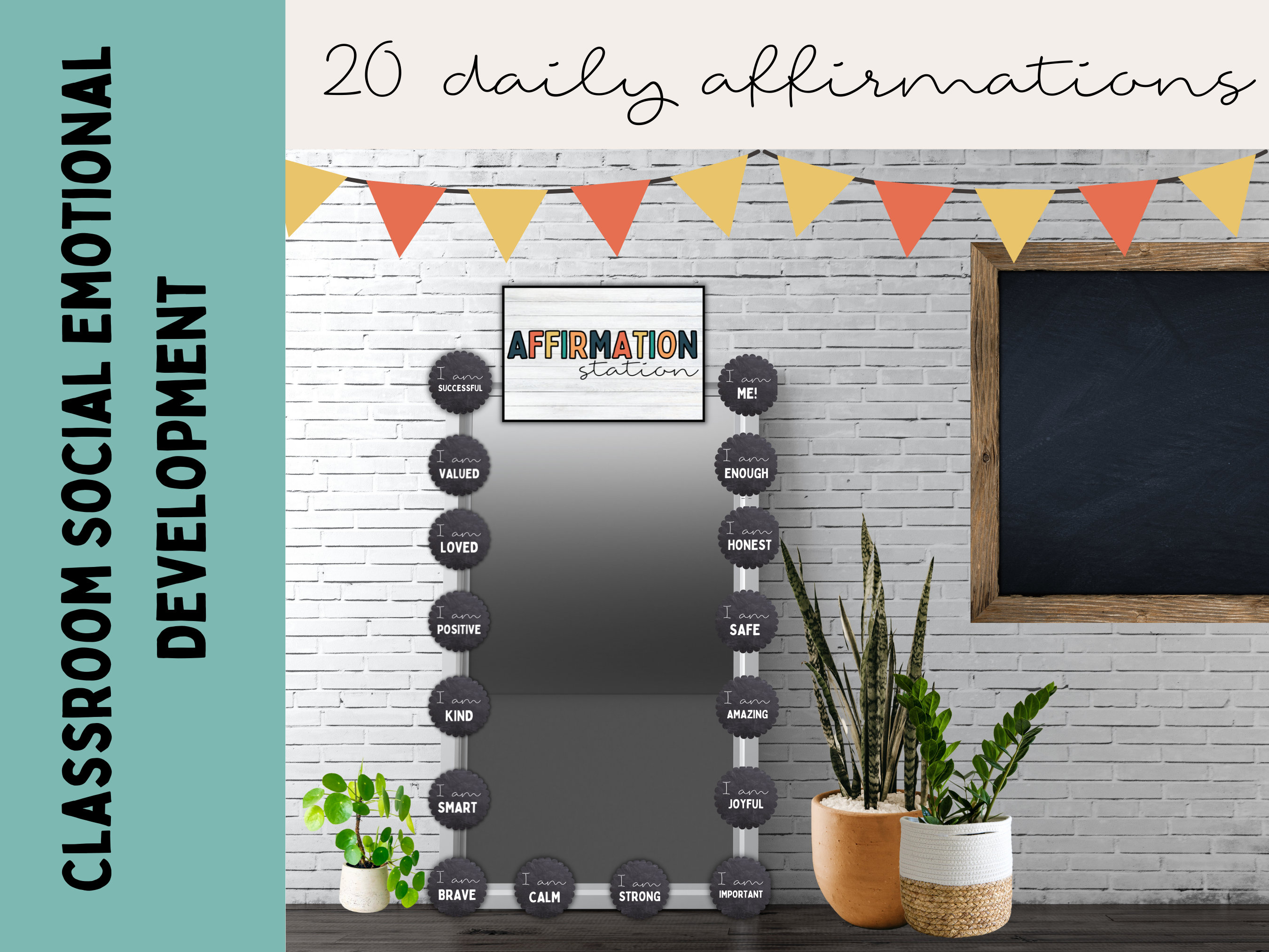 Affirmation Station | Class Mirror Display | Rustic Chalkboard ...