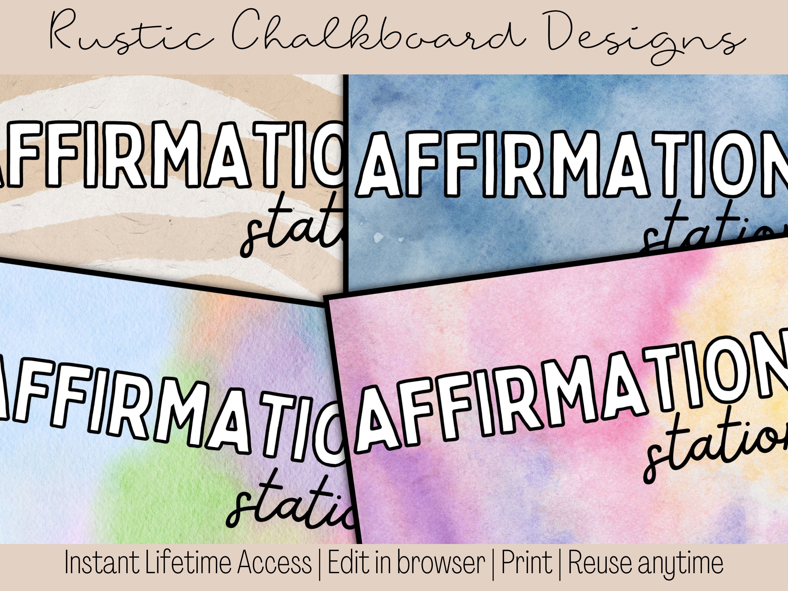 Affirmation Station | Class Mirror Display | Watercolor Classroom ...