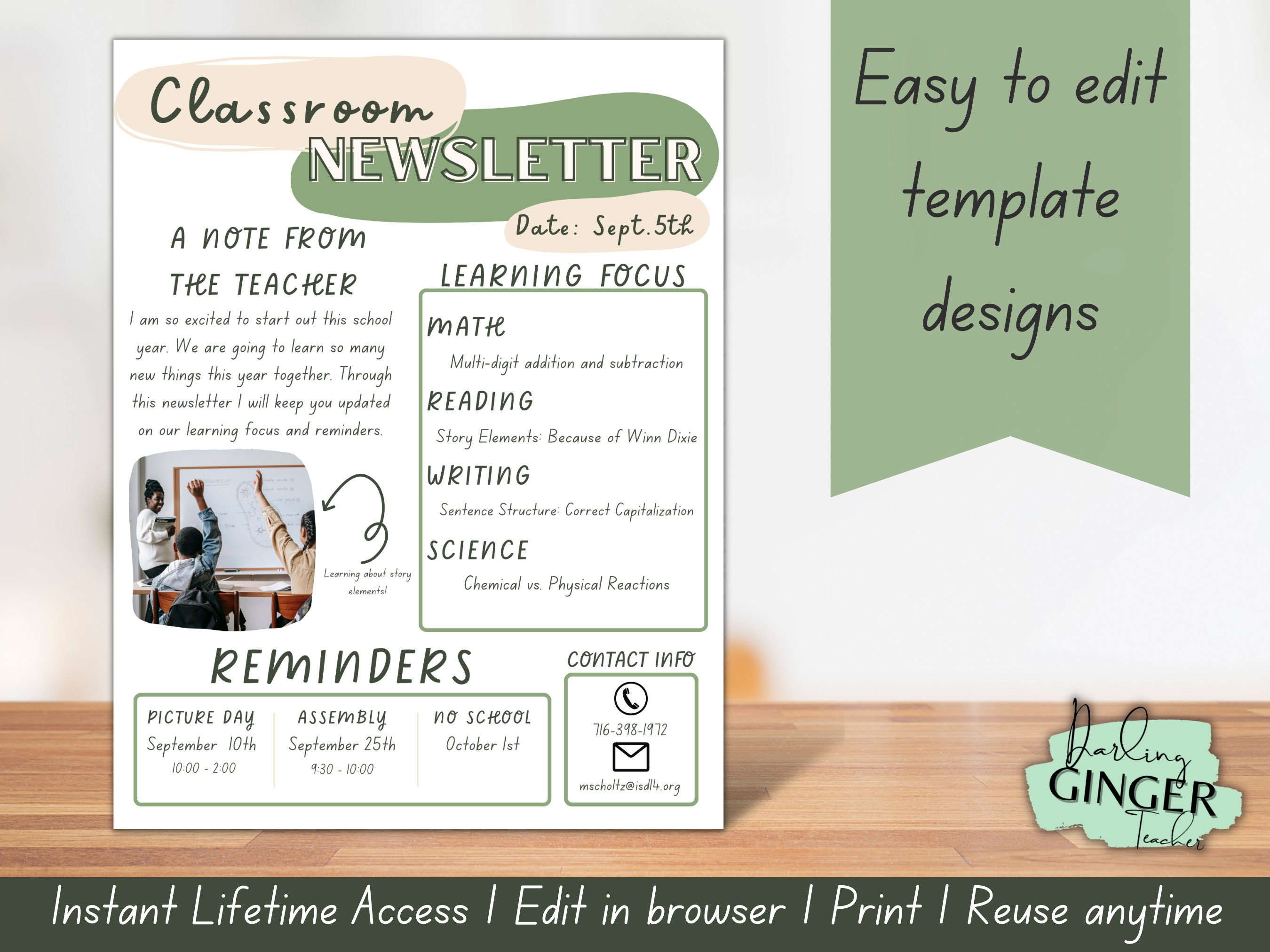 EDITABLE Teacher Newsletter Back to School Flyer Boho Back to School ...