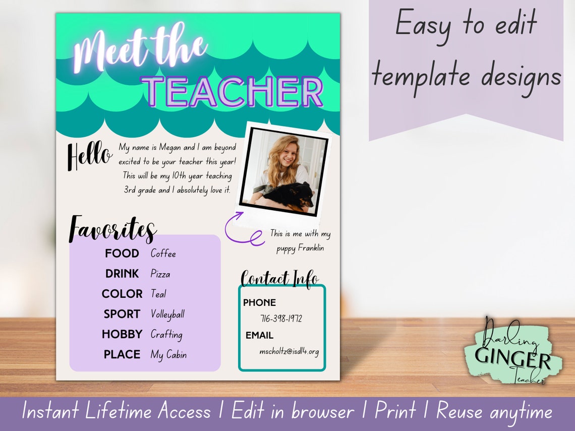 Meet the Teacher Mermaid | Classroom Labels | Back to School Flyer ...