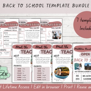 Boho Pink Back to School BUNDLE | Classroom Label | EDITABLE Flyer ...