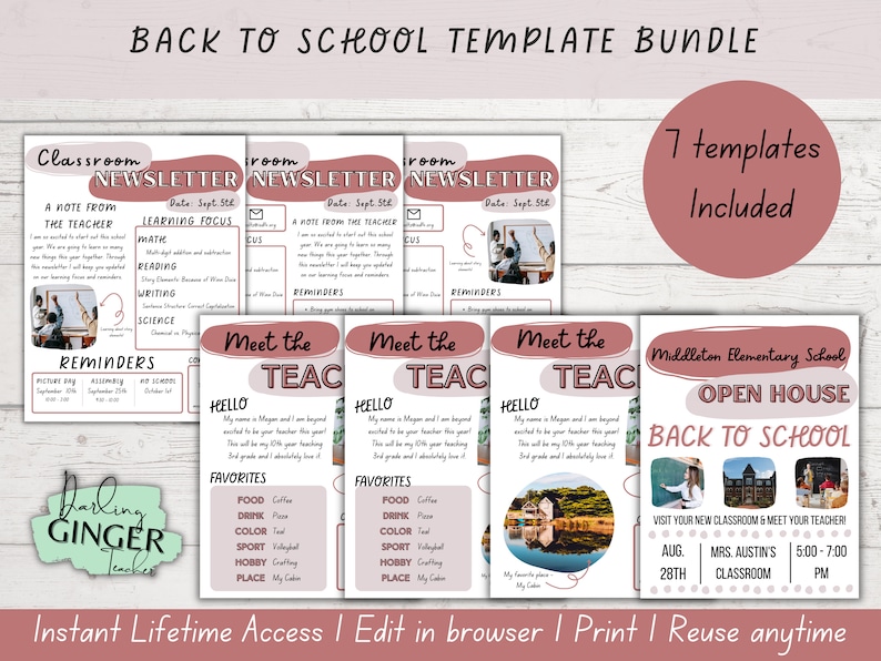 Boho Pink Back to School BUNDLE | Classroom Label | EDITABLE Flyer ...