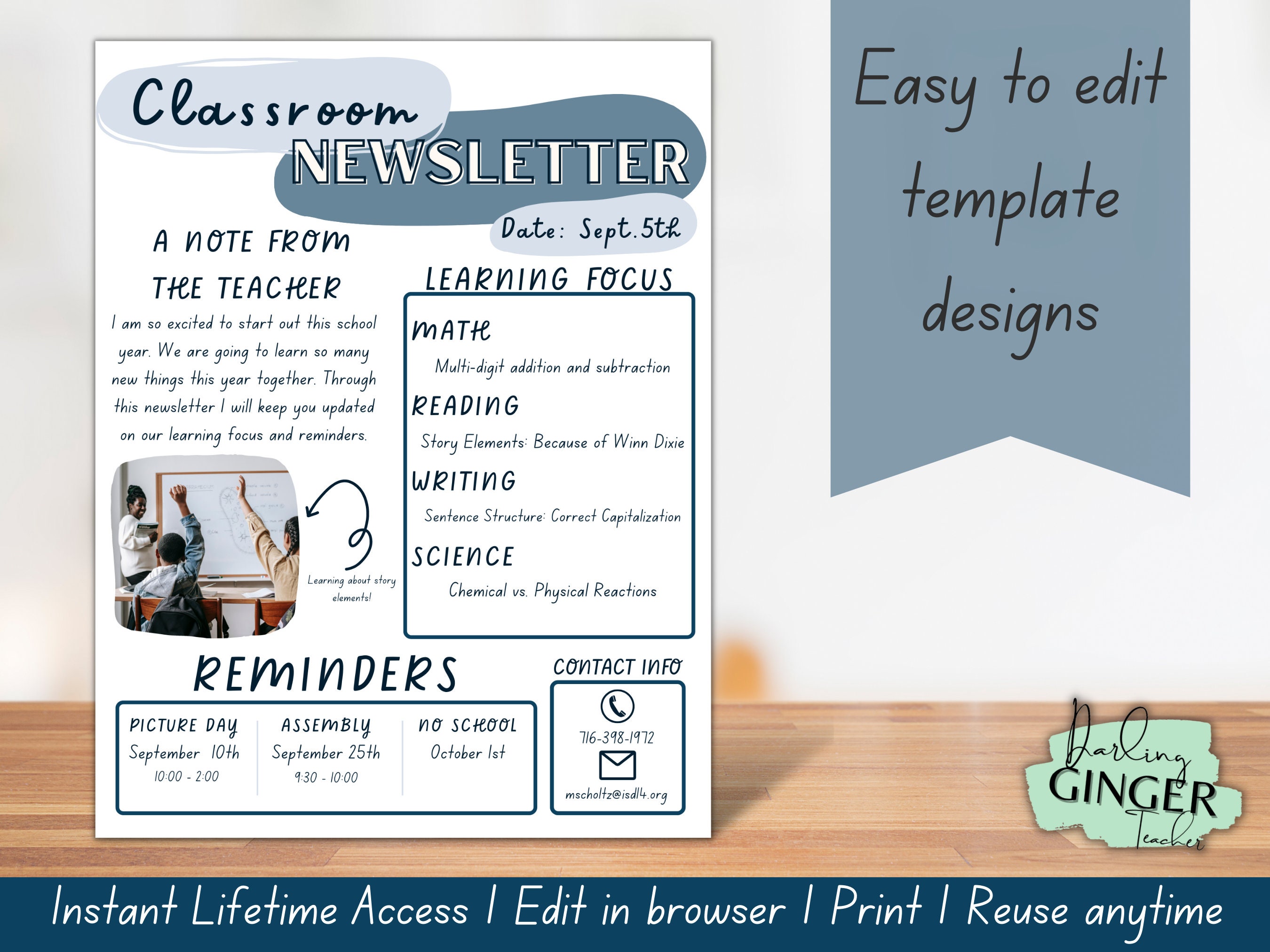 EDITABLE Teacher Newsletter Back to School Flyer Boho Back to School ...