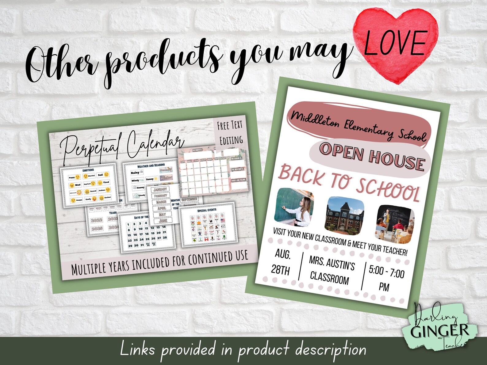 Boho Green Back to School BUNDLE | Classroom Label | EDITABLE Flyer ...