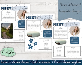 Meet the Teacher Boho Green | Classroom Label | Back to School Flyer ...