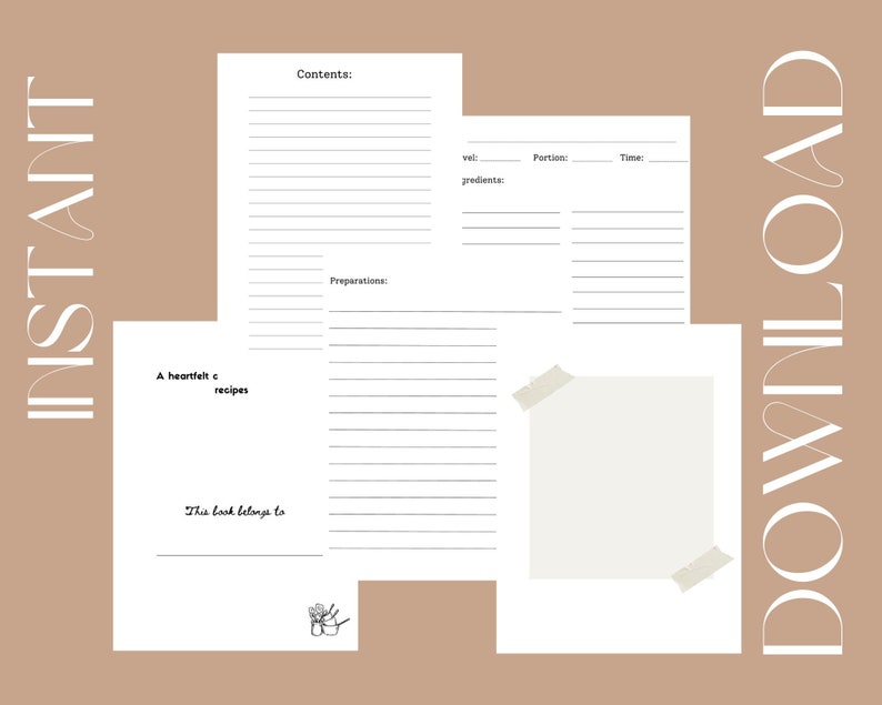 Recipe Book for Your Own Recipe Collection - Etsy
