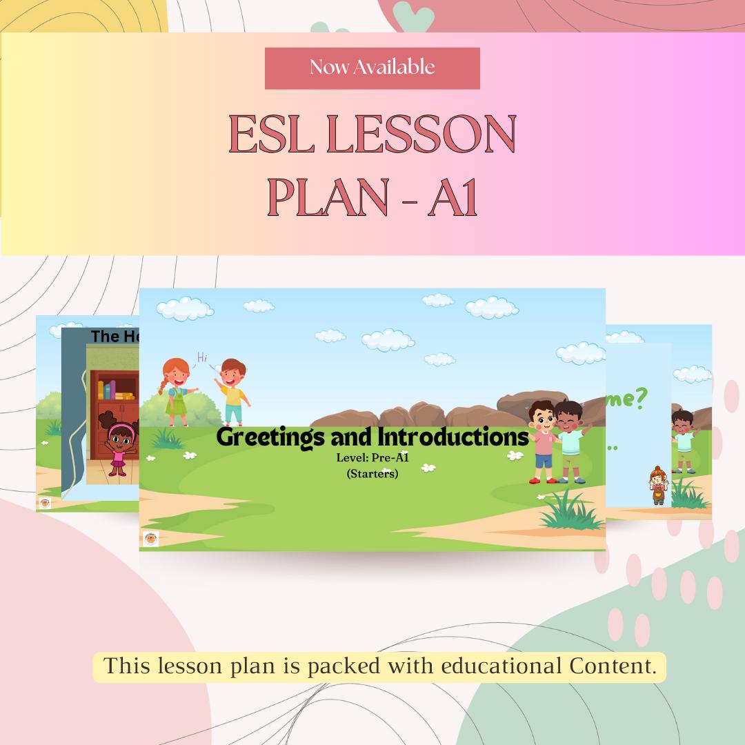 10 ESL LESSONS Kids Online English Second Language Lesson Level Pre-a1 ...