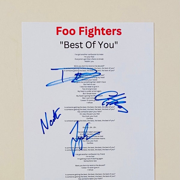 Foo Fighters Lyrics Etsy 4704