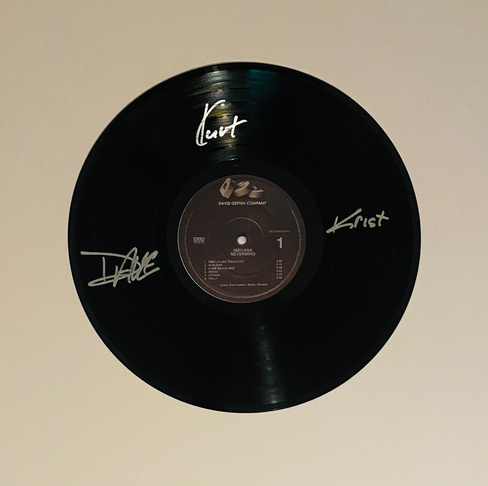 Nirvana Signed Vinyl Record Display - Etsy