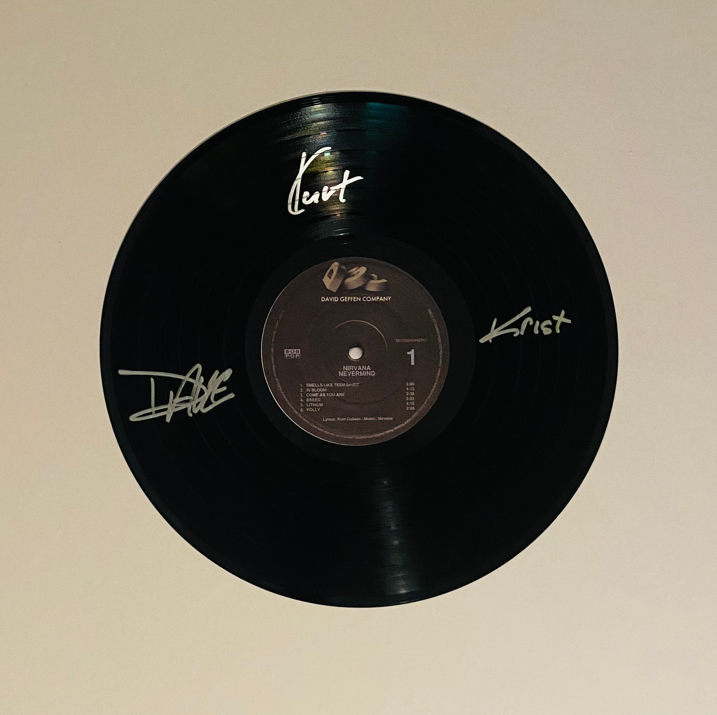 Nirvana Signed Vinyl Record Display - Etsy