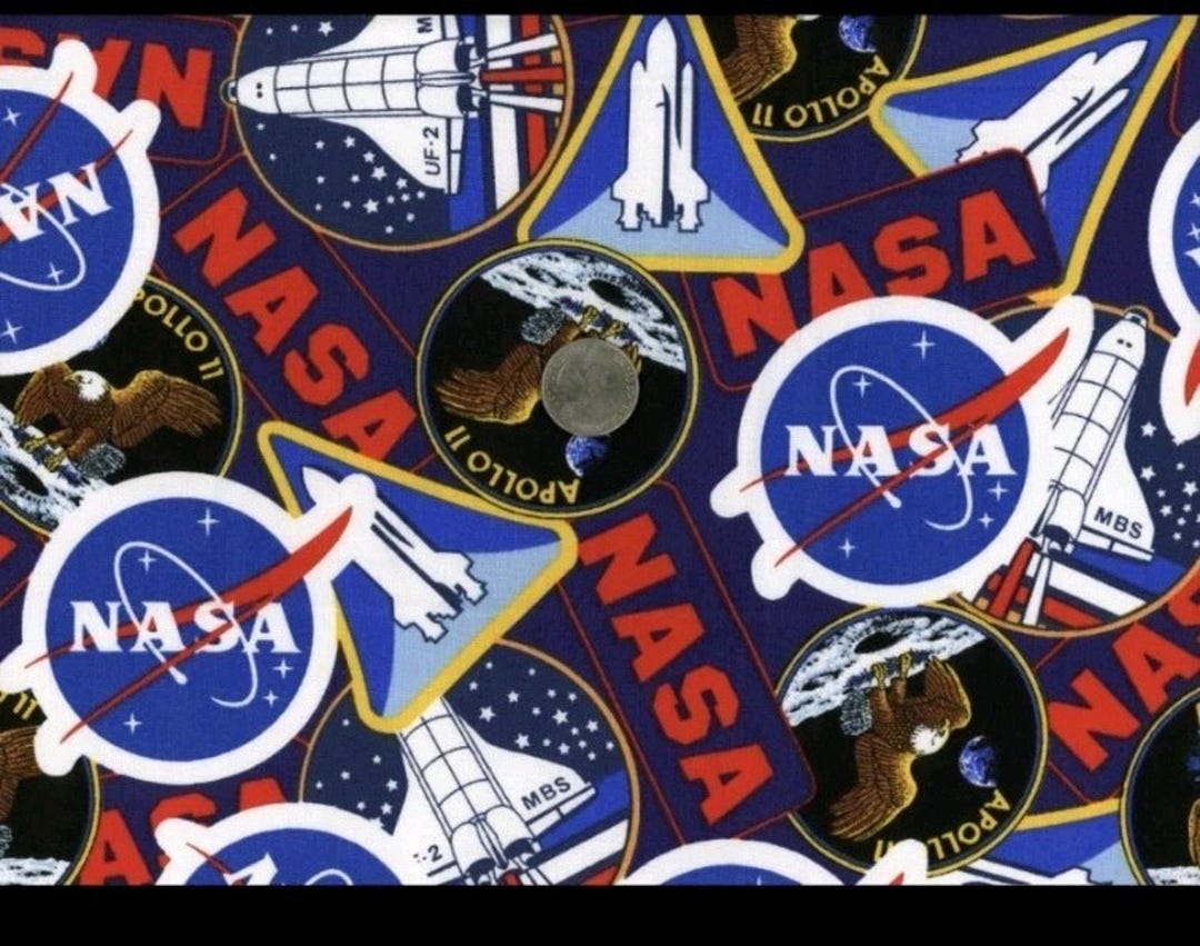 Mad Engine NASA Cotton Fabric Precut 1 Yard/36" X 43" DIY Sew Sewing ...