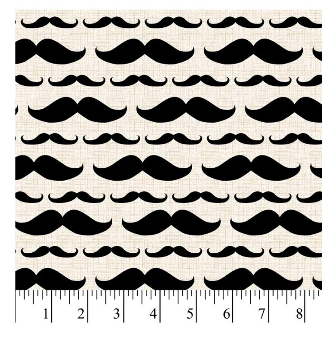 1 YARD Mustache Print Cotton Fabric One Yard New Quilt Quilting Sew ...