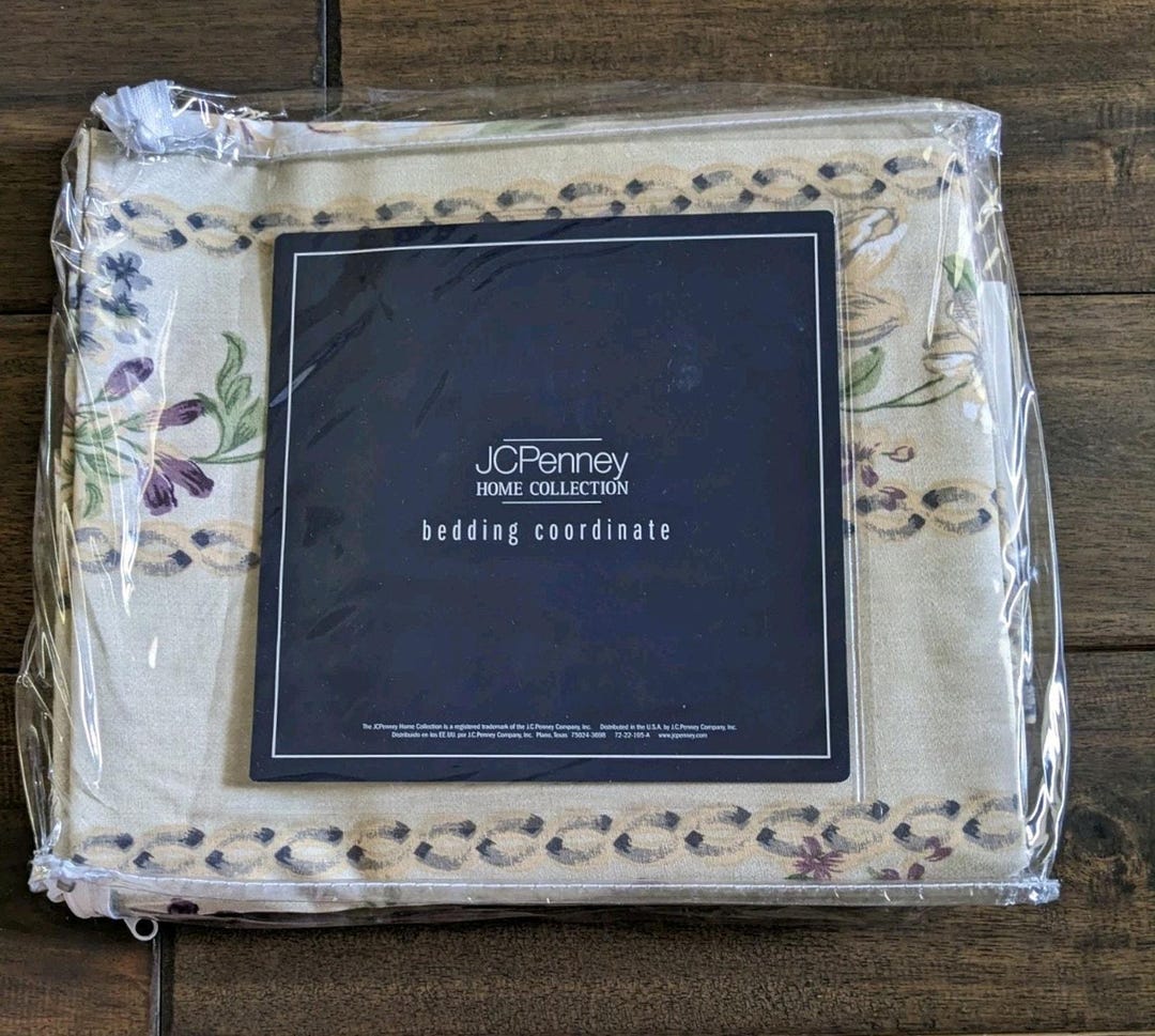 JC Penney Andrea Blouson Valance’s Light Beige 86”x 15” Floral NEW Made ...