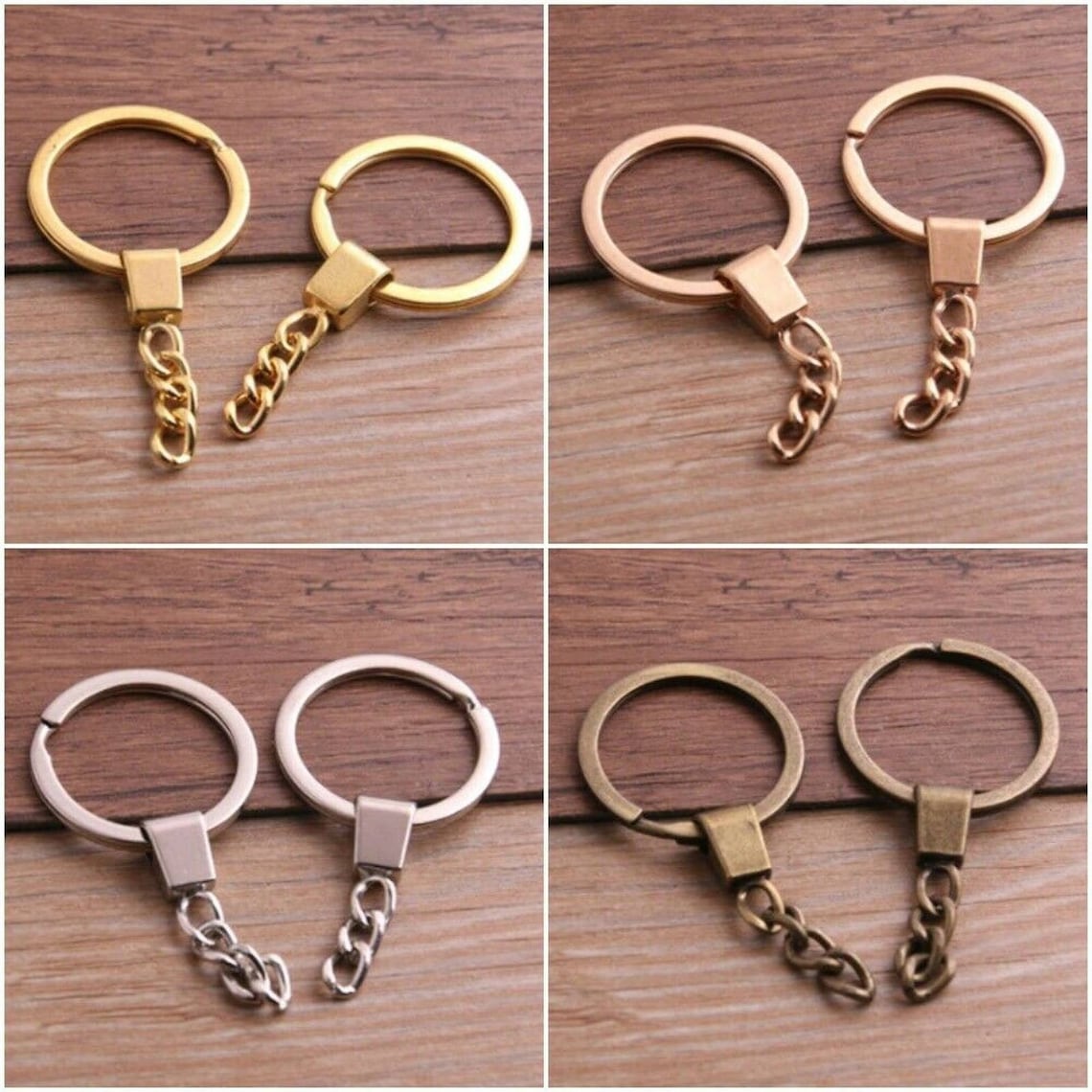Quality 5 Blank Keyring Keychain Key Chain Ring Findings Split Rings ...