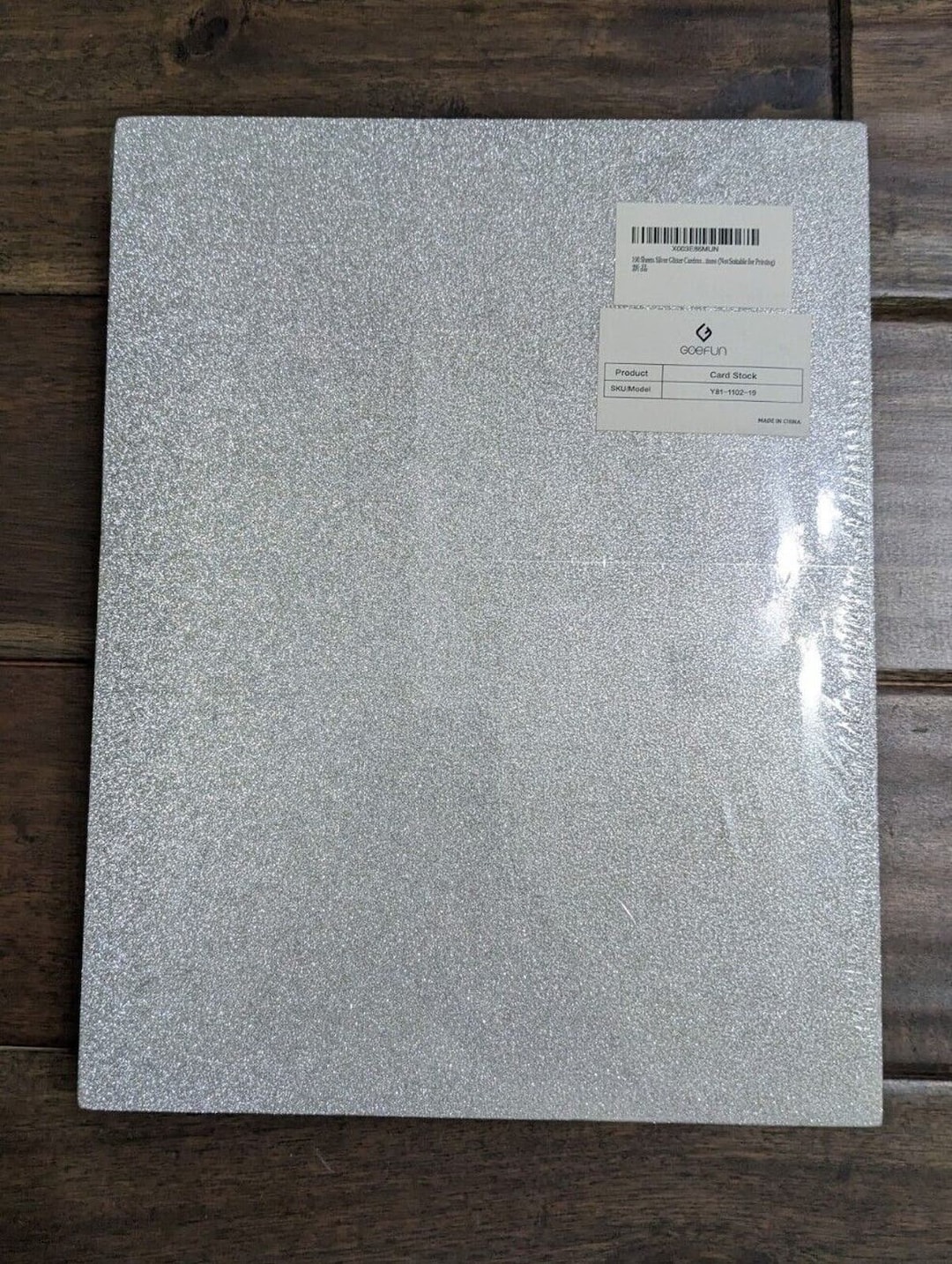 100 Pcs Silver Glitter Paper Cardstock, A4 Double Sided Silver ...