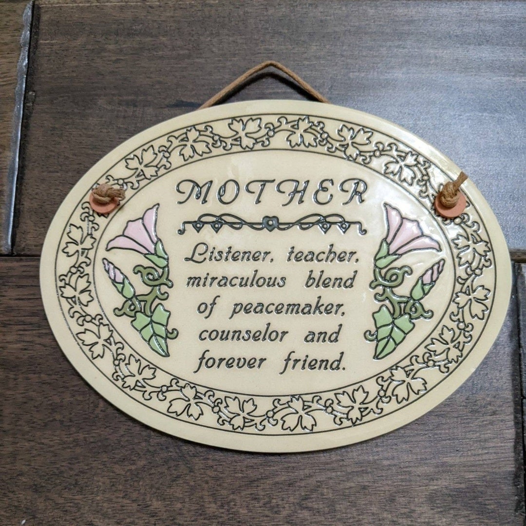 Vintage Trinity Pottery Wall Hanging Decor Plaque Mother Forever Friend ...