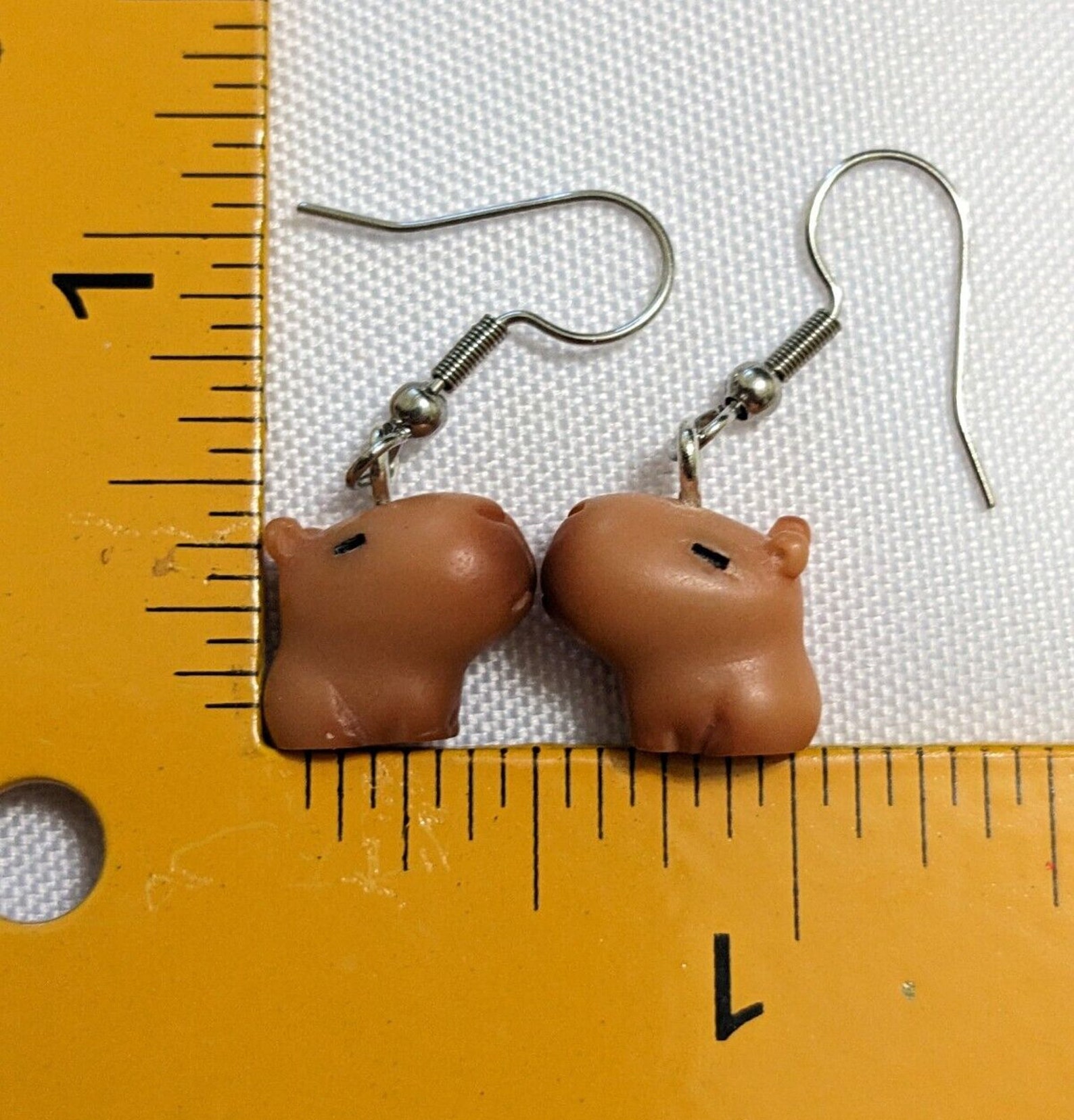 3D Capybara Drop Dangle Earrings Cute Big Head Animal New SMALL Size ...