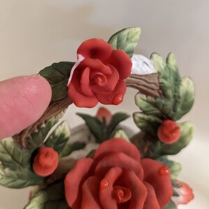 Chip Seymour Mann Red Roses Flower Porcelain Bell Antique Vintage ...