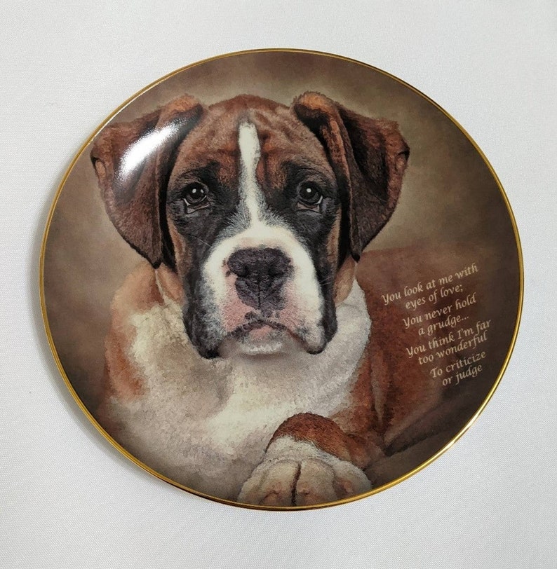 Collector Plate Eyes of Love Cherish Boxers the Danbury Mint Vintage - Etsy