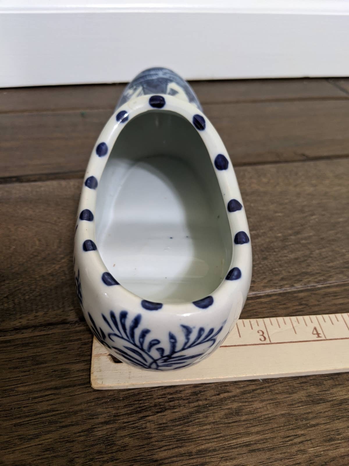 Vintage Windmill Blue White Flowers Delft Clog Planter Single Holland ...