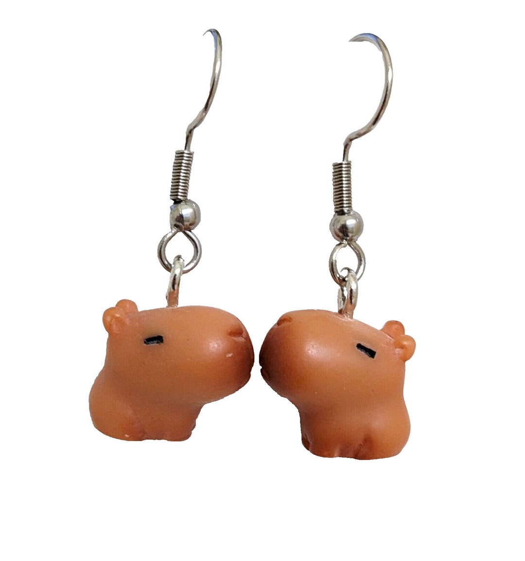 3D Capybara Drop Dangle Earrings Cute Big Head Animal New SMALL Size ...