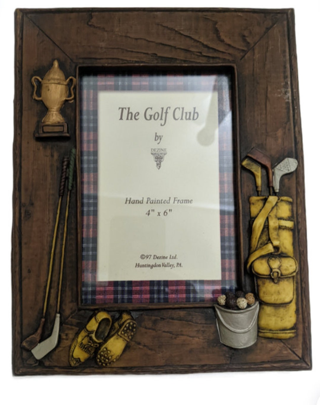 1997 Vintage Golf 3d 4x6" Photo Picture Frame Hand Painted by Dezine - Etsy