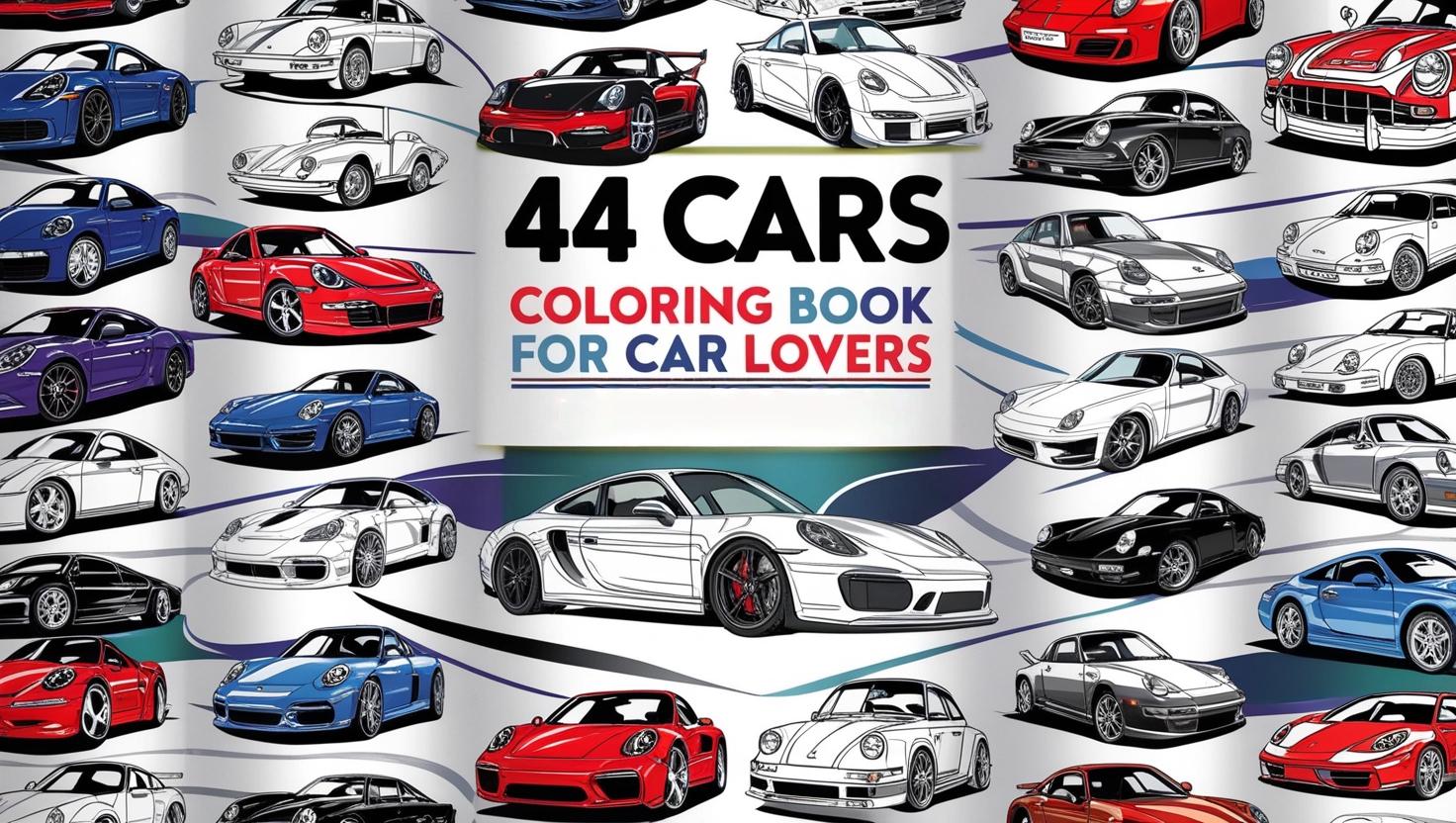 Car Coloring Book 44 Classic, Vintage Muscle, Sports & Luxury Vehicles ...