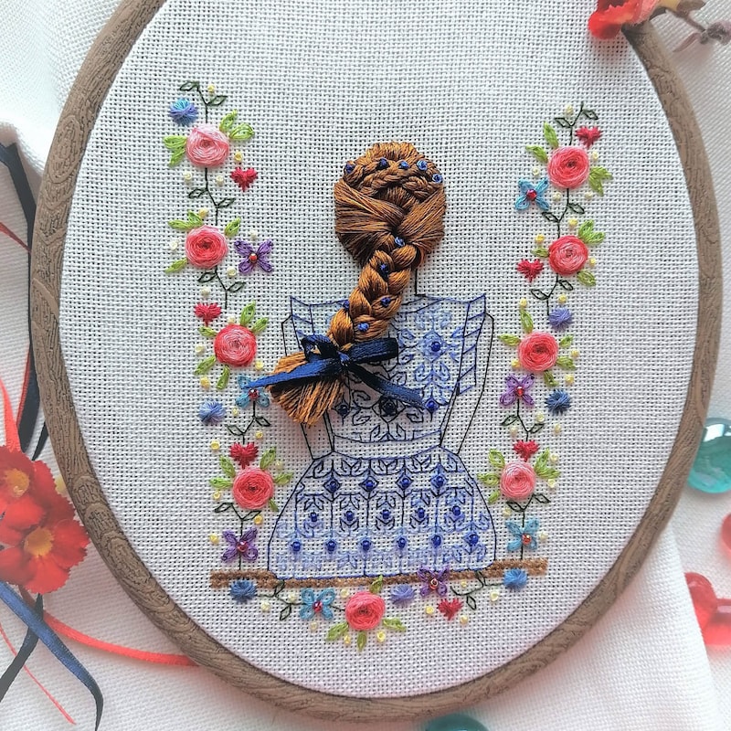 Embroidery Girl - Etsy