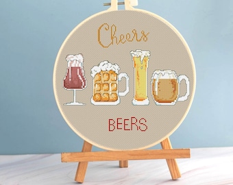 Beer Cheers Cross Stitch Pattern - Etsy
