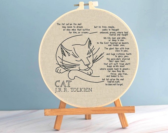Cat Cross Stitch Tolkien Pattern Pdf - Poem Cross Stitch Inspirational ...