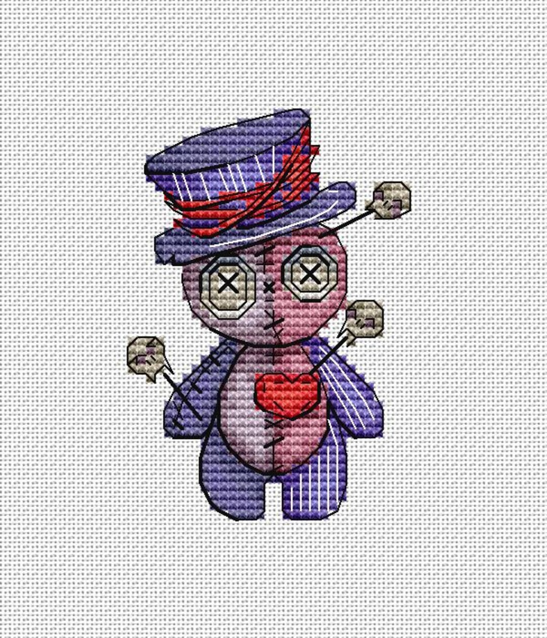 Voodoo Doll Cross Stitch Funny Pattern Pdf - Halloween Cross Stitch ...