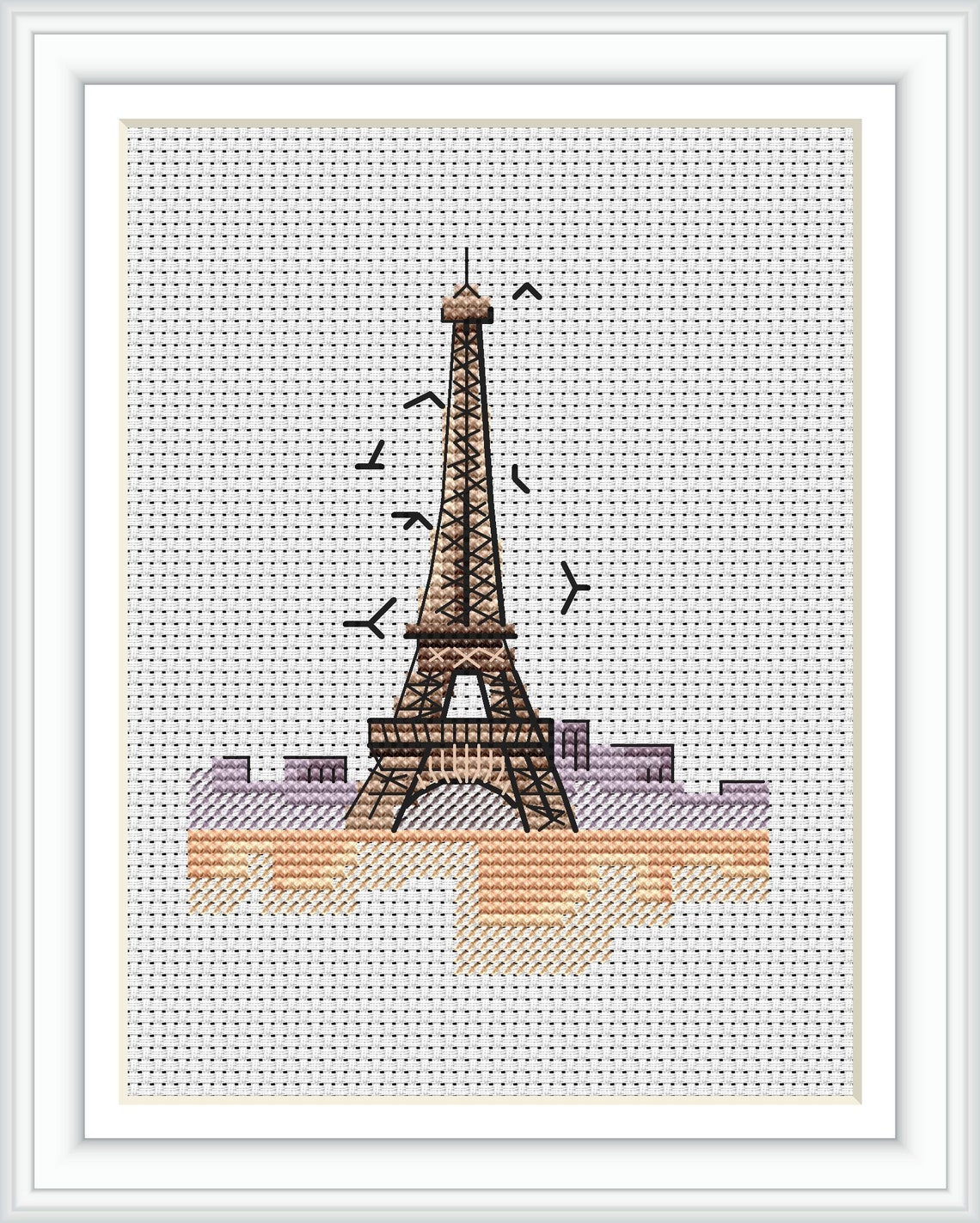 Eiffel Tower Cross Stitch Paris Pattern Pdf Travel Cross - Etsy
