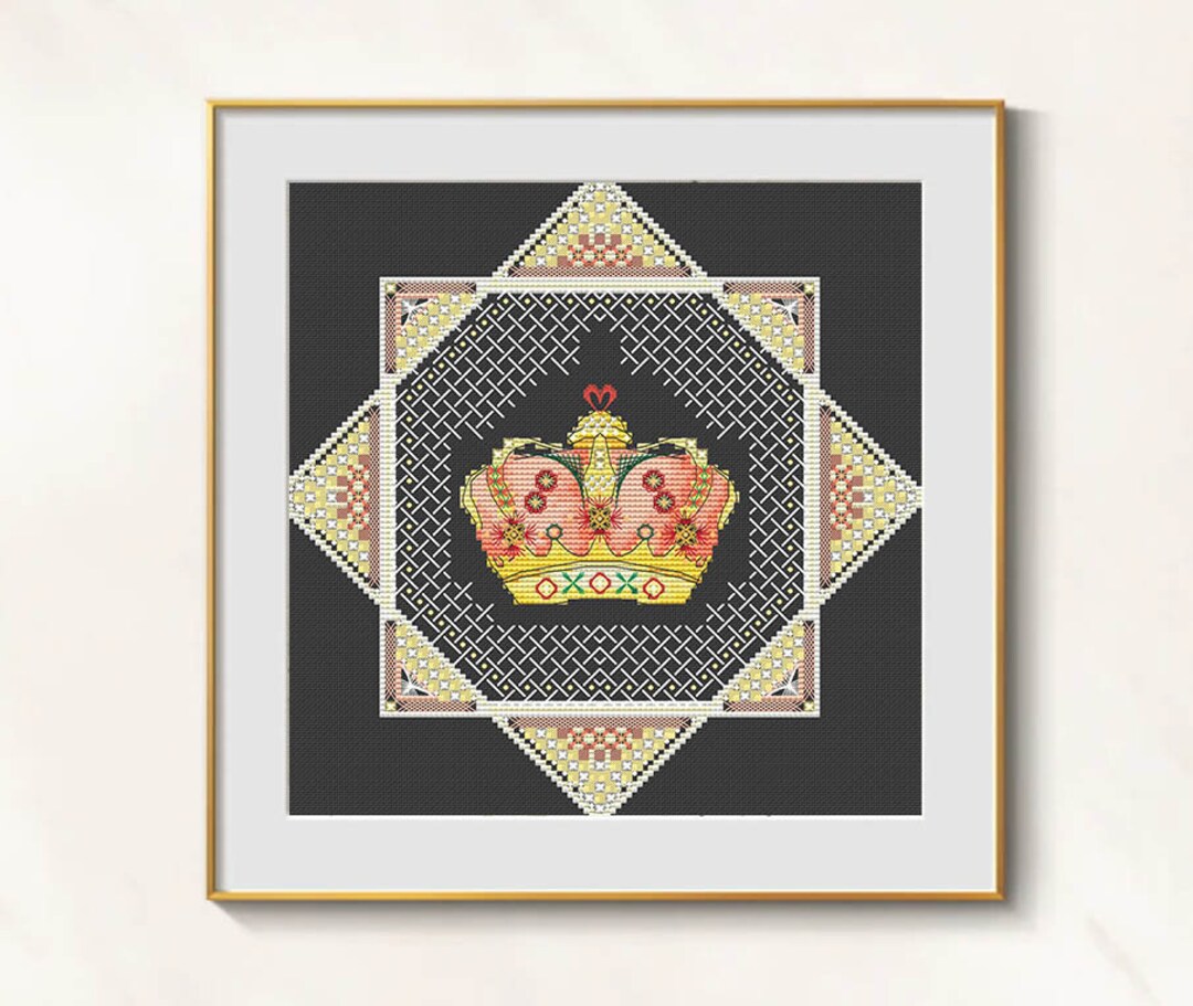 Crown Cross Stitch Ornament Pattern Pdf - Wear Crown Cross Stitch ...