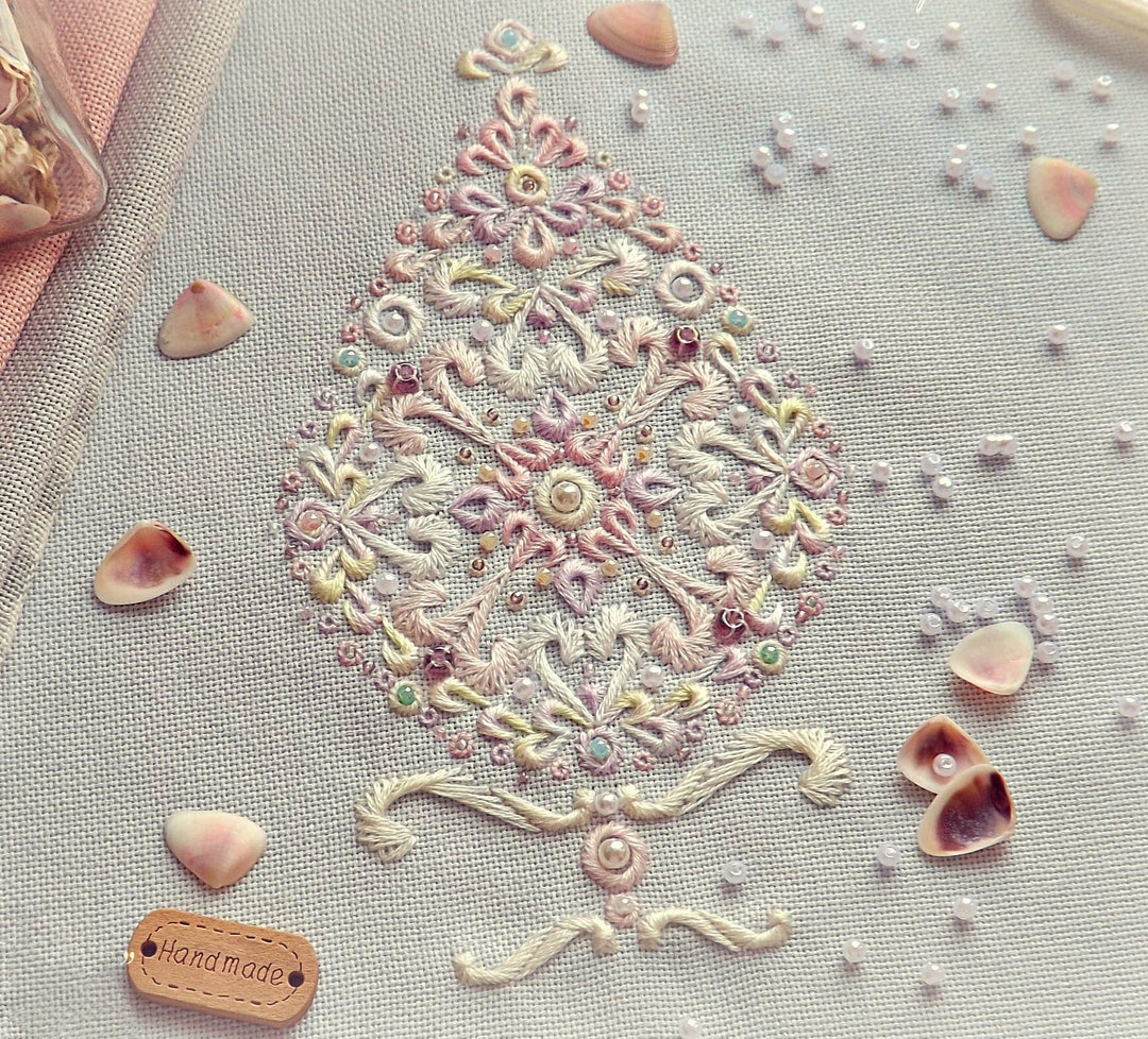 Egg Cross Stitch Whitework Pattern Pdf - Ornamental Embroidery Lace Cross Stitch Blackwork ...