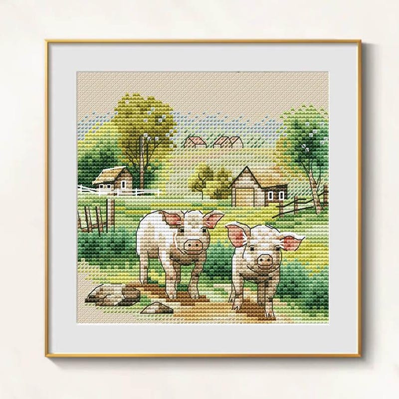 Pig Cross Stitch - Etsy