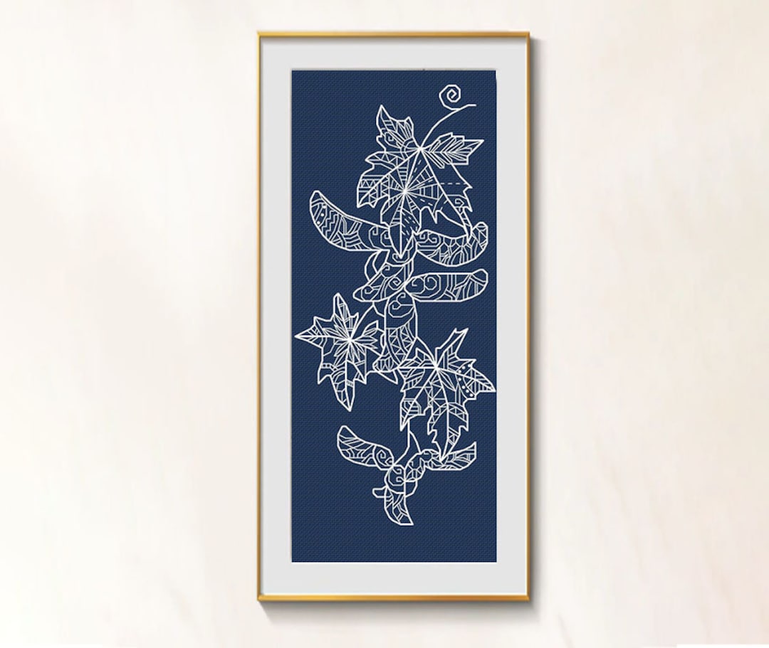 Maple Tree Cross Stitch Leaves Pattern - Whitework Cross Stitch Tree ...