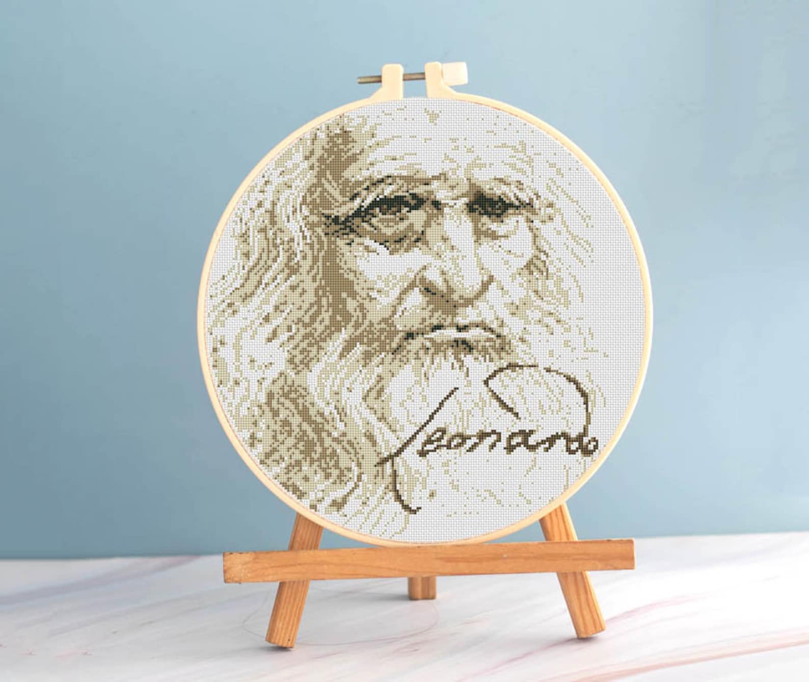Da Vinci Cross Stitch Leonardo Pattern Pdf - Da Vinci Portrait Cross ...