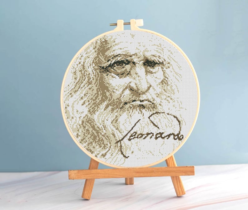 Da Vinci Cross Stitch Leonardo Pattern Pdf Da Vinci Portrait - Etsy