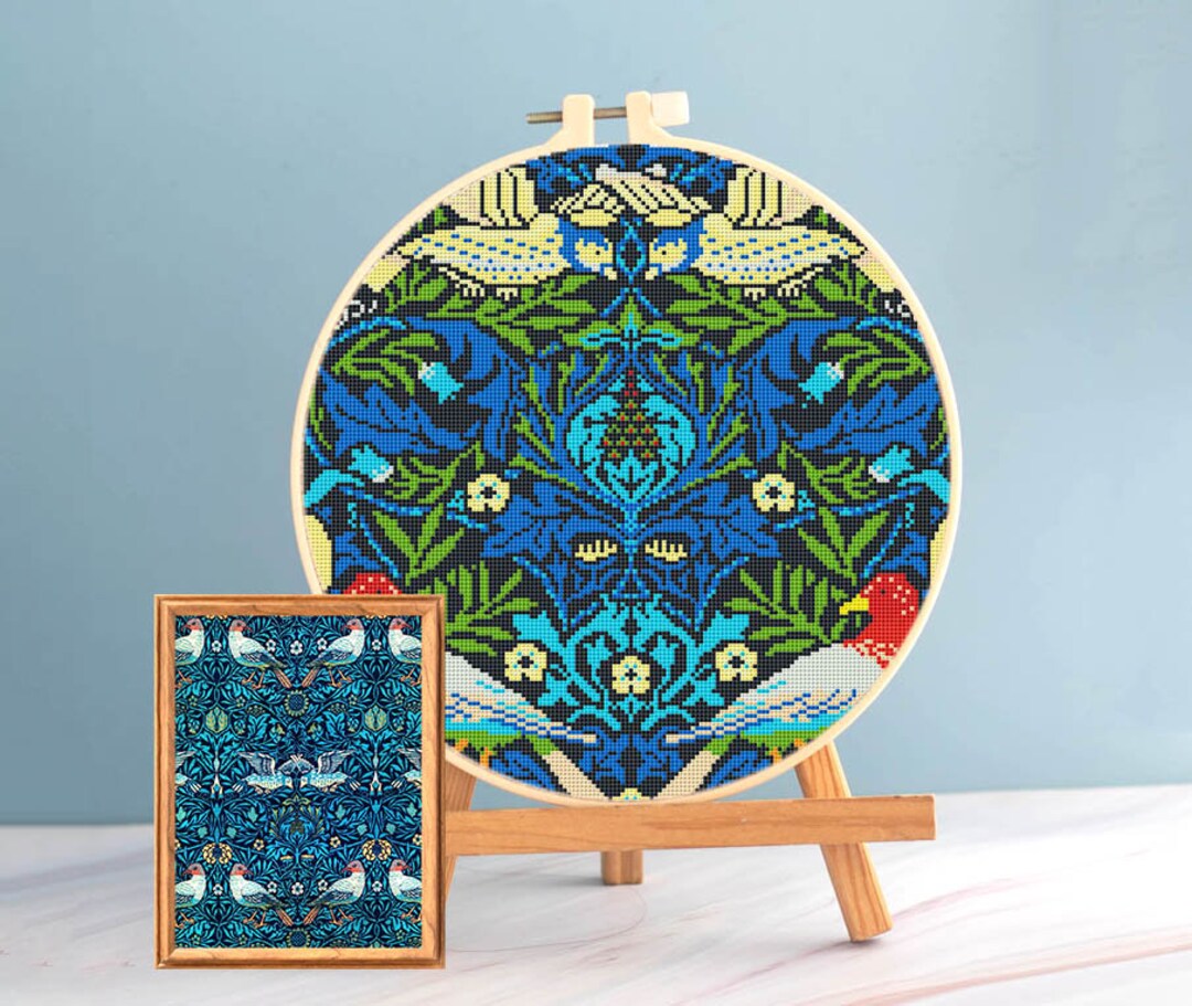 William Morris Cross Stitch Birds Pattern Pdf - William Morris ...