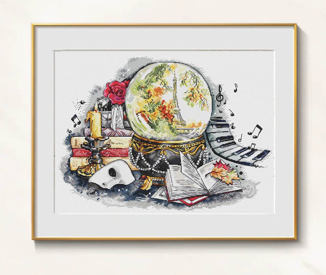 Phantom of the Opera Cross Stitch Music Pattern Pdf - Mask Embroidery ...