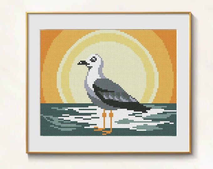 Seagull Cross Stitch Minimalist Pattern Pdf, Woodstock Cross Stitch ...