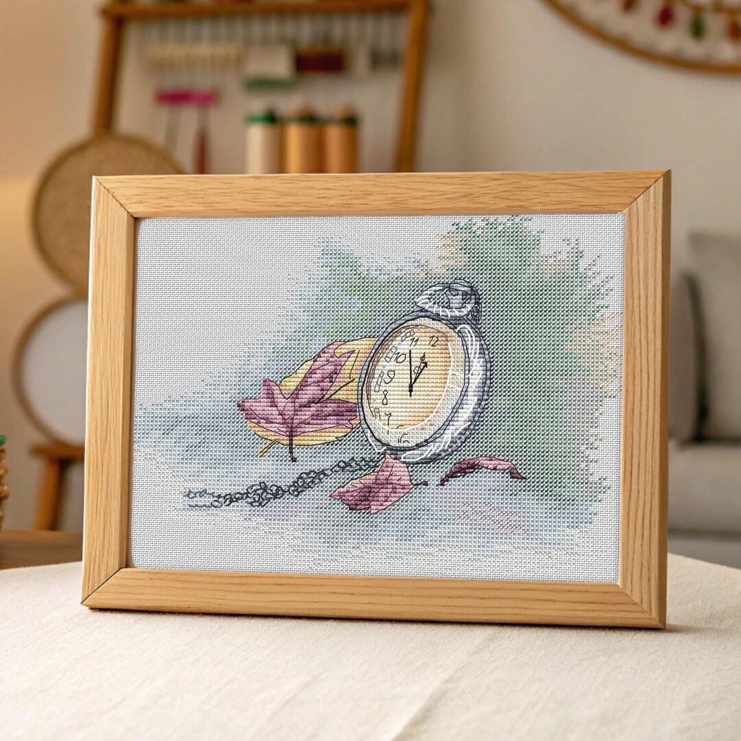 Old Clock Cross Stitch Time Pdf Pattern - Life Time Embroidery Autumn ...