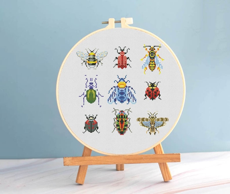 Beetle Cross Stitch Pattern Pdf Bugs Cross Stitch Beetles - Etsy